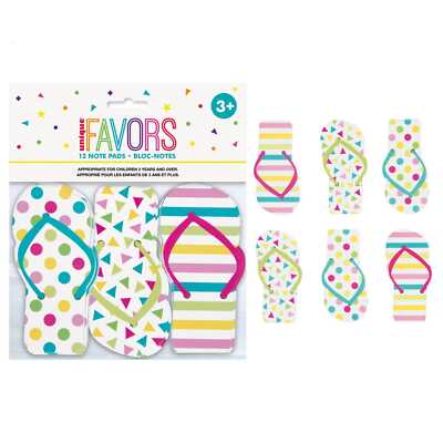 Flip Flop Polka Dot Stripe Notepads Pack of 8 Beach Pool Summer Party ...