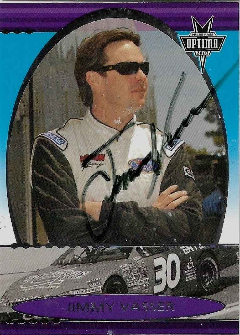 JIMMY VASSER signed 2003 PRESS PASS OPTIMA trading card NASCAR #35 | eBay