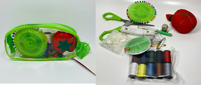Allary Deluxe Sewing Kit in Zipper Pouch, Green | eBay