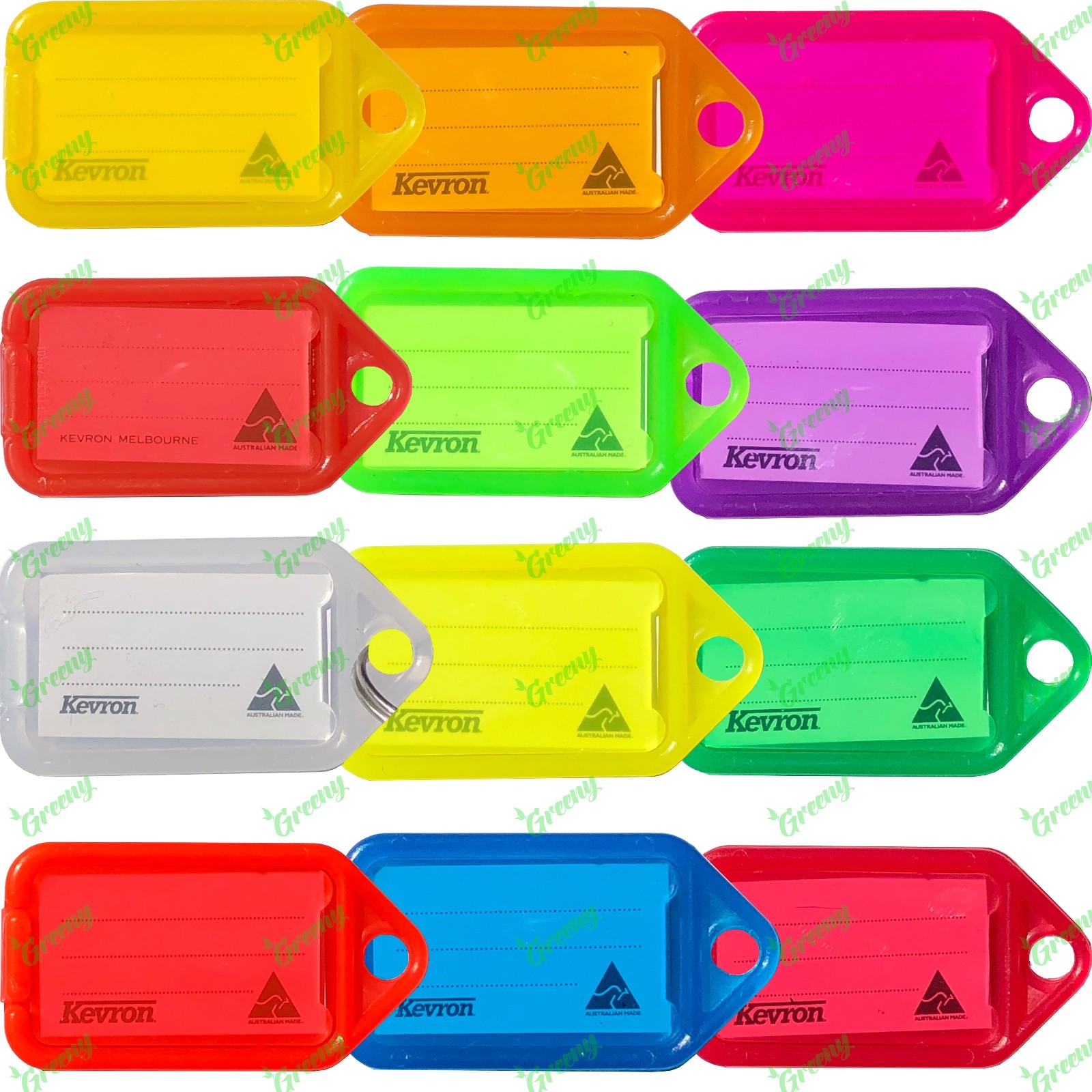 KEVRON Plastic Key Click Tags Labels Assorted Colours Fobs Card ID ...