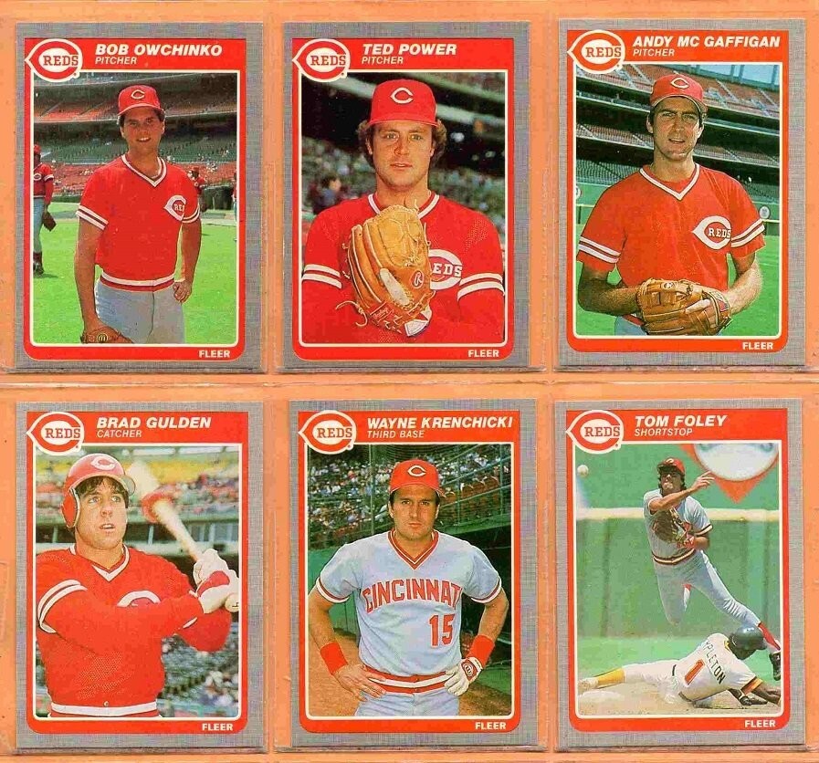 1985 Fleer Cincinnati Reds Team Lot 15 dif Cesar Cedeno Ron Oester ...