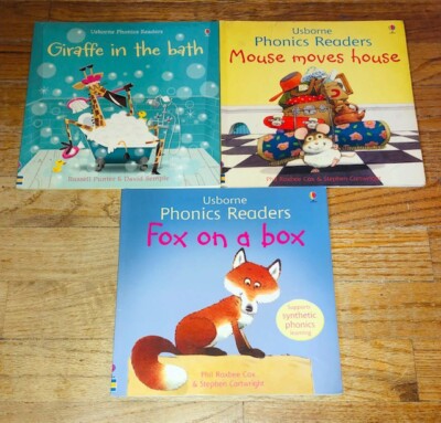 Lot of 3 Usborne Phonics Readers Children's Picture Book Fox On A Box ...