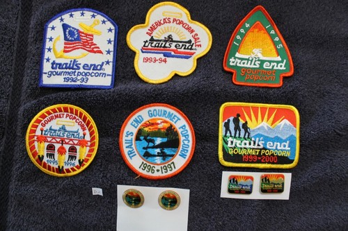 (Lot of 10) BSA TRAILS END POPCORN PATCHES & PINS (1990's) BOY SCOUTS ...