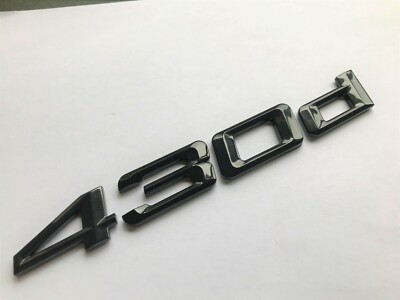GLOSS BLACK 430D BADGE REAR BOOT TRUNK FOR REAR OF CAR FITS BMW 4 ...