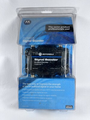 Motorola Signal Booster Broadband Drop AMP HDTV W/ DC Adapter | eBay
