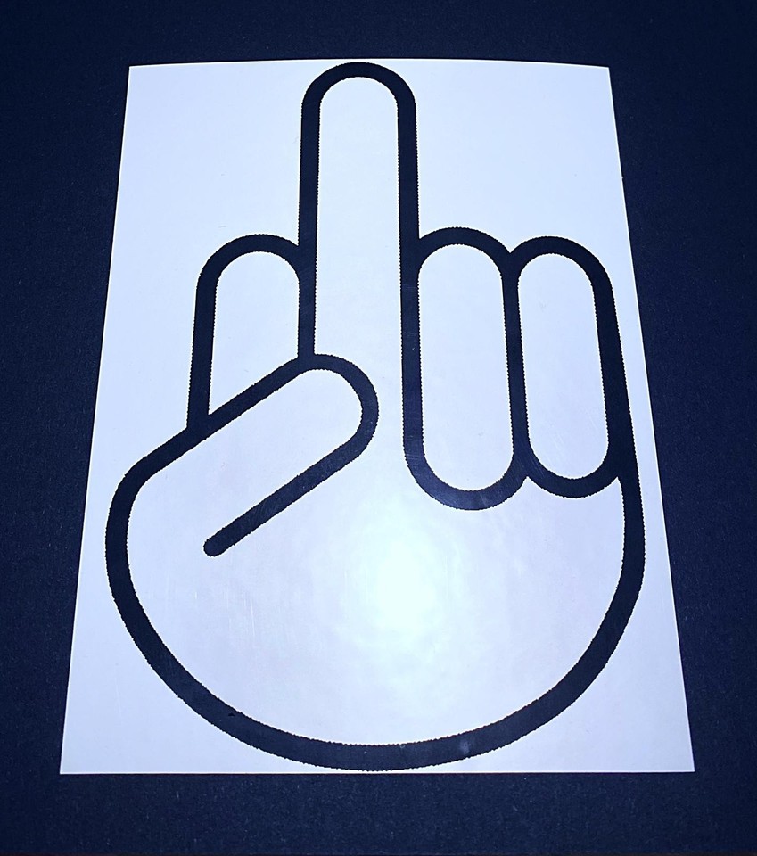 Middle Finger Flip Off Flipping Bird Car Window Bumper Decal Sticker | eBay