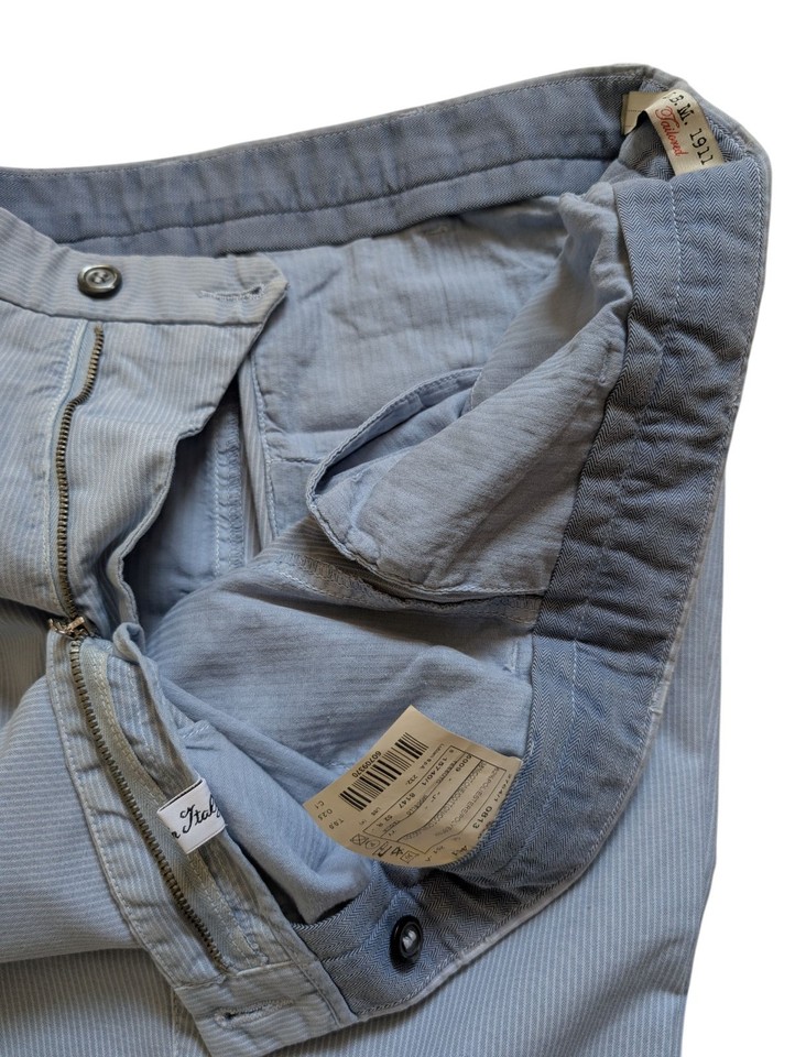 NWT L.B.M 1911 Pale Blue Chinos Striped trousers/pants Luigi Bianchi ...