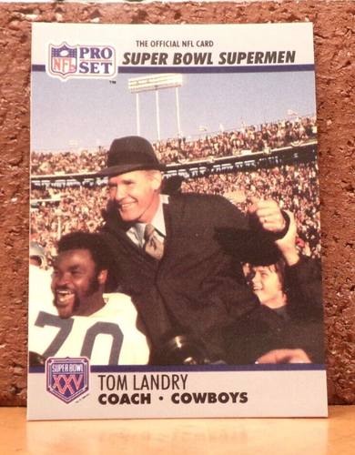 FOOTBALL CARD NEW FRESH FROM BOX PRO SET SUPER BOWL SUPERMEN TOM LANDRY ...