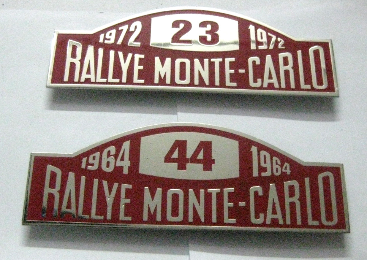 RALLEY MONTE CARLO BADGES 1972, 1964 - SET OF 2PCS CAR GRILL BADGE ...