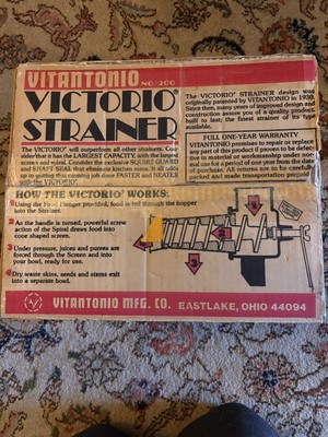 Vintage Victorio No 200 Food Strainer Tomato Sauce Juicer Puree New In ...