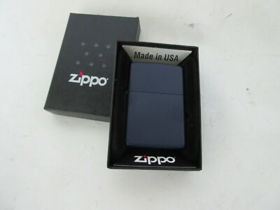 Zippo Accendino Blu Navy Opaco Scuro Antivento più Leggero Nuovo ...