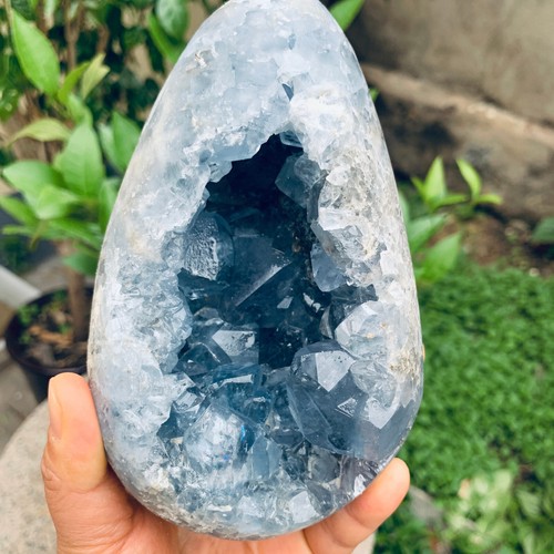 4.03LB Natural Beautiful Blue Celestite Crystal Geode Cave Mineral ...