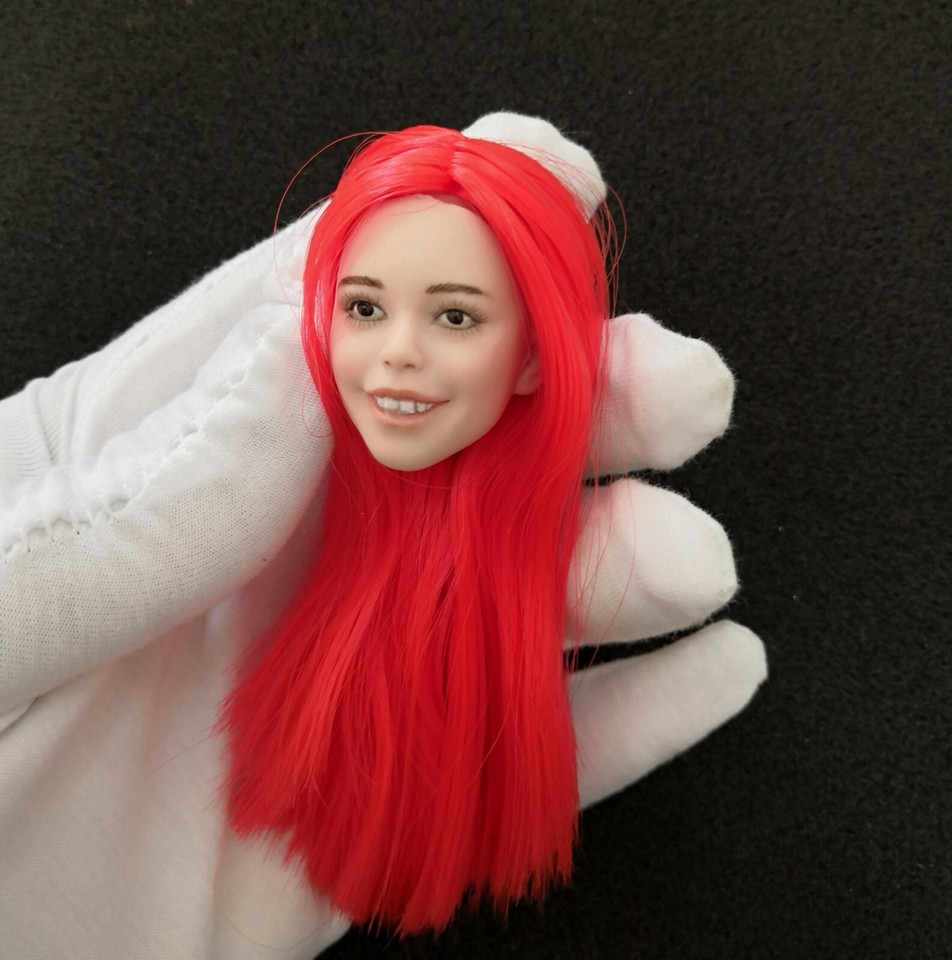 1/6Red Hair Little Loli Cute Expressions Girl Head Sculpture For 12" figure mod | eBay