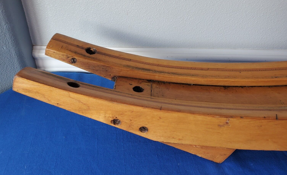 Antique Bowling Alley Ball Return Rack Rail Track Lane Wood Ramp 64 ...