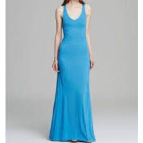 Vince Womens XS Blue Sleeveless Maxi Dress With Racerback Style & V ...