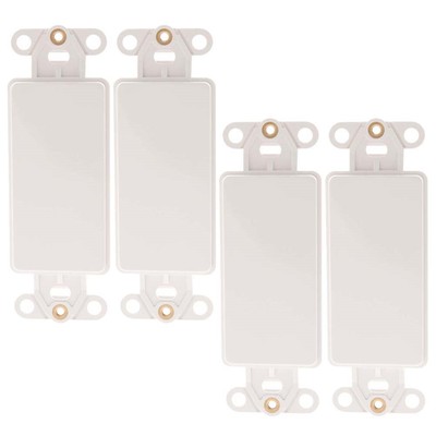 4 Pcs 1-Gang Blank Decora Filler Insert Wall Plate Cover Plastic Smooth ...