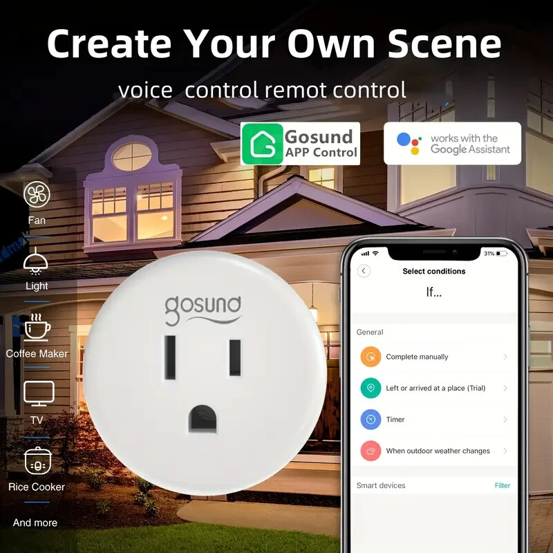 4 Pack Gosund Mini Smart Plug, WiFi Outlet Works with Alexa and Google ...