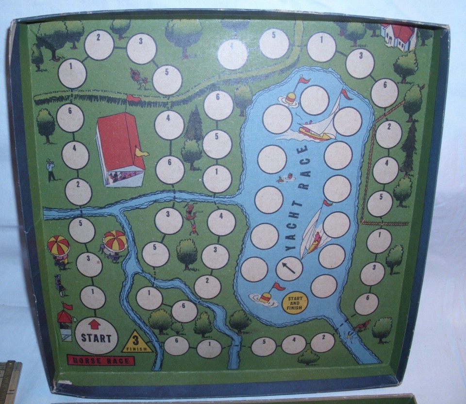 MIDGET SPEEDWAY AUTO RACE MOTOR RACING BOARD GAME WHITMAN 1940s boxed ...
