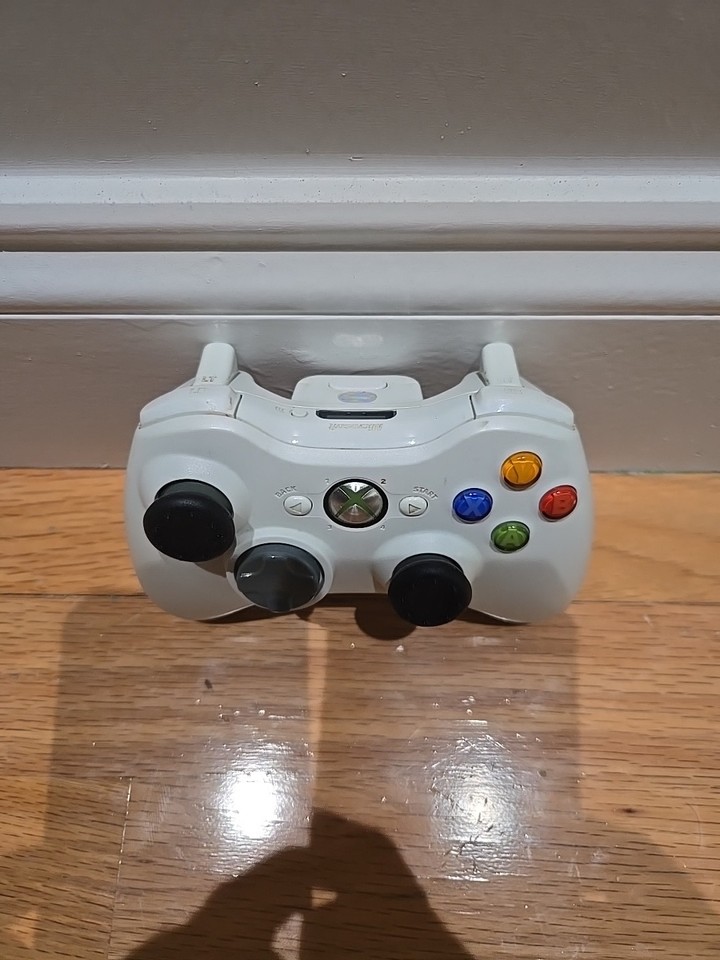 Original Microsoft Xbox 360 Wireless Controller White - New Thumb Pads ...