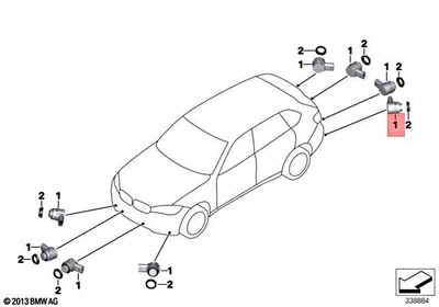 Genuine BMW Alpina X1 X3 M X4 X5 X6 Ultrasonic Sensor Mineral White ...