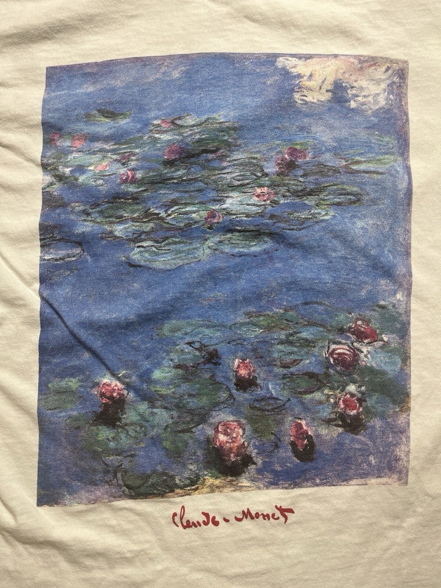 Vintage CLAUDE MONET T-Shirt Large Water Lilies 90s Art Tee Vintage CLAUDE MONET T-Shirt Large Water Lilies 90s Art Tee