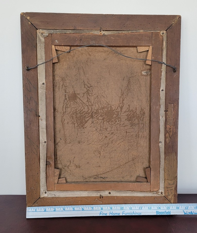 Original Antique 1876 Maritime oil on canvas 21x16" painting Signed G.H ...