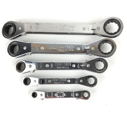 VTG Craftsman SAE Double Box End Ratcheting Wrench Set Offset 1/4" to 7 ...