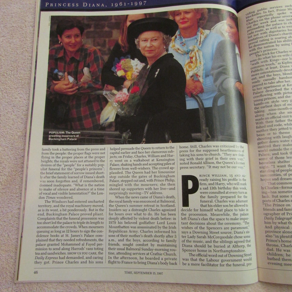 Princess Diana of Wales Time Magazine September 8 15 1997 England Great ...