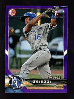 2018 BOWMAN DRAFT PURPLE BD83 KEVON JACKSON RC 36/250 KANSAS CITY ...