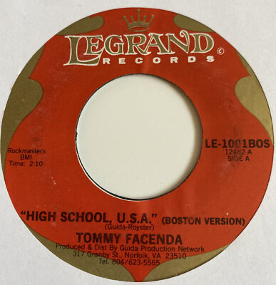 Tommy Facenda 45 High School USA national / High School USA boston EX ...
