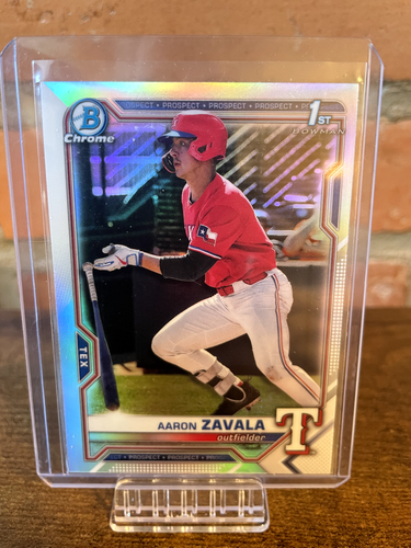 Aaron Zavala 2021 Bowman 1st Chrome Refractor Texas Rangers RC Rookie ...