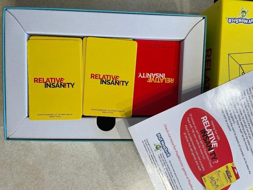 Relative Insanity Adult Family Party Game Card - Used only once ...