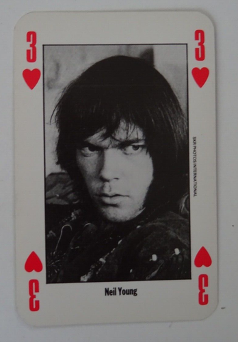 NEIL YOUNG 3 of Hearts NME Leader of the pack Vintage 1991 Playing Card ...