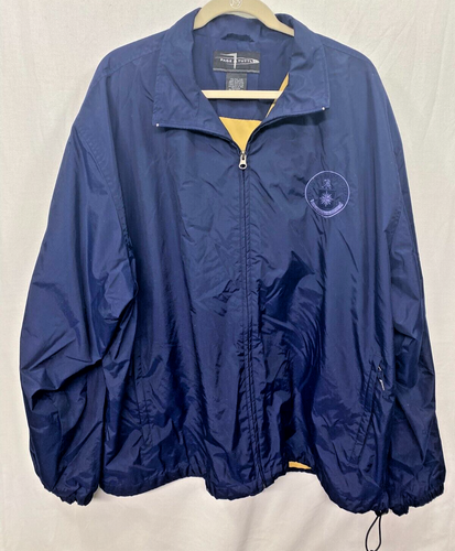 CIA Windbreaker Jacket Adult Full Zip Up Chest Logo Page Tuttle NAVY ...
