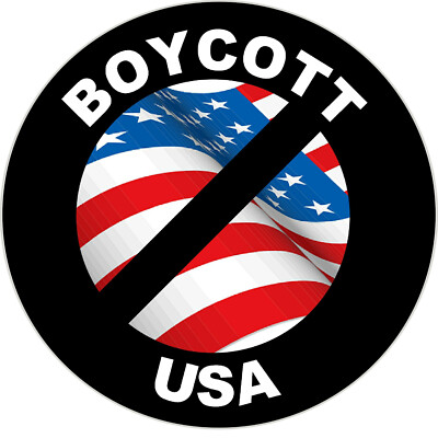 Boycott USA - Vinyl Decal Sticker TWO PACK USA US Trade Tariff Tariffs ...