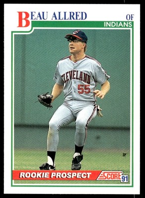 1991 Score Baseball Card Beau Allred Rookie Cleveland Indians #338 | eBay