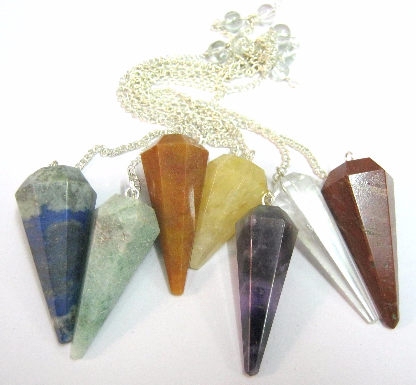 Seven Dowser Cone Pendulums Crystal Healing Reiki Feng Shui Gift ...
