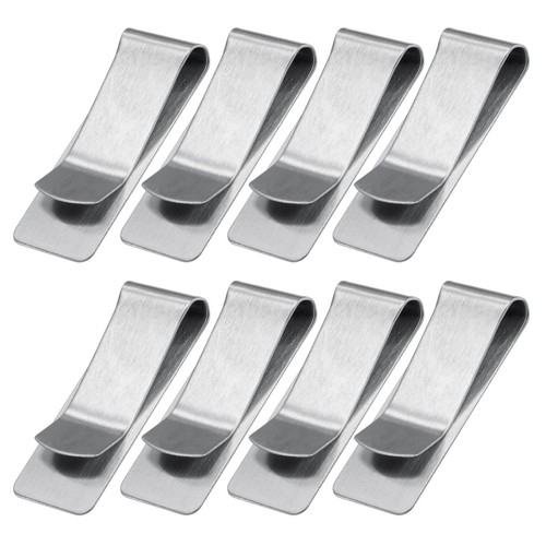 8pcs 52mm Stainless Steel Slim Clips Credit Card Holder Clamp, Silver ...