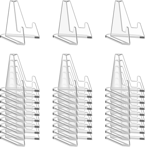 30 Pack Arcylic Card Display Stands, Mini Clear Easel Stand Holder for ...