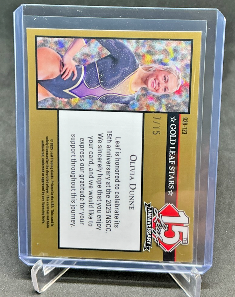 2025 Leaf 15th NSCC National 1992 OLIVIA DUNNE Silver Sparkles 7/15 | eBay