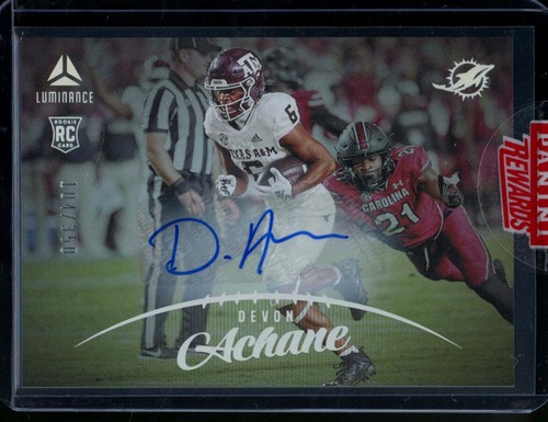 2023 Panini Luminance Devon Achane Rookie Auto /350 Dolphins | eBay