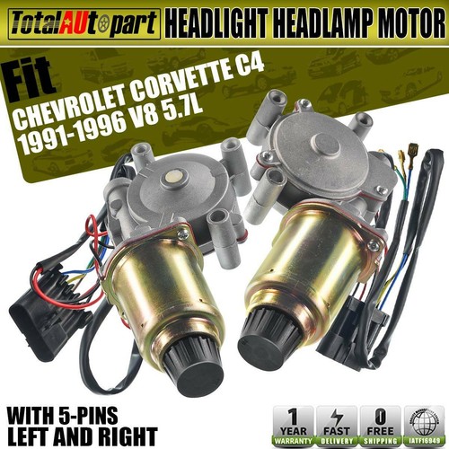 Set of 2 Headlight Headlamp Motors for Chevrolet Corvette 1991-1996 ...