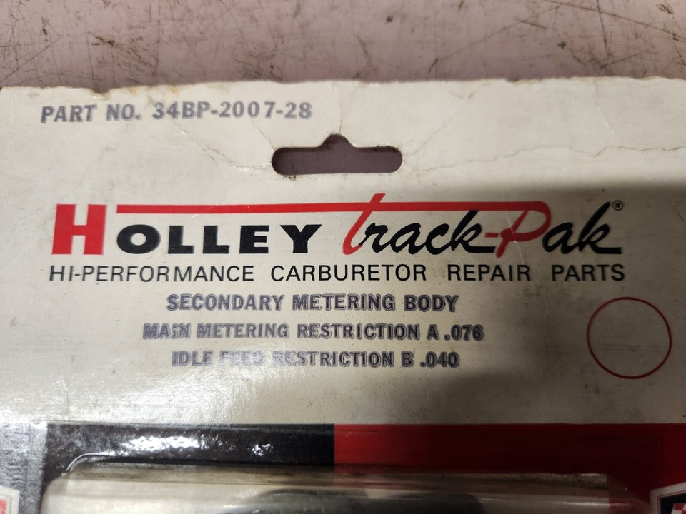 NEW Holley Track Pak Carburetor Secondary Metering Plate 134-28 NOS ...