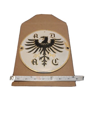 VINTAGE ADAC GERMAN AUTO CLUB AUTOMOBILE ENAMEL BADGE GRILLE PLATE SIGN ...