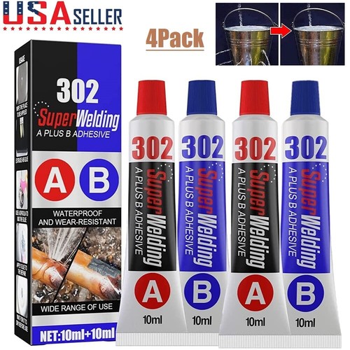 4Pcs Industrial Metal Repair Paste HEAT Resistance Cold Weld Adhesive A ...