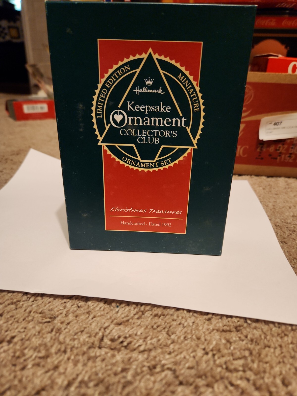 1992 Hallmark Keepsake Ornament Collector's Club Christmas Treasures ...