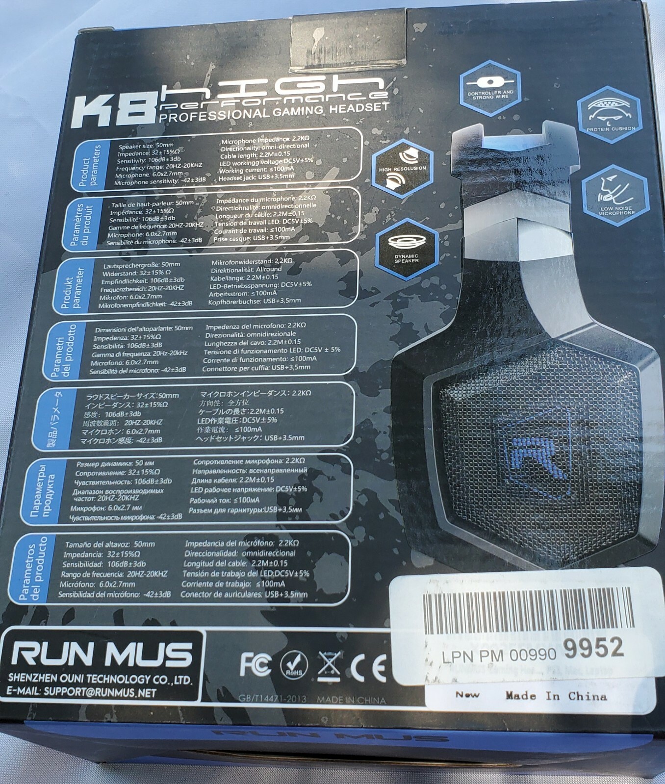 Run Mus K8 Professional Gaming Headset High Performance- New | eBay