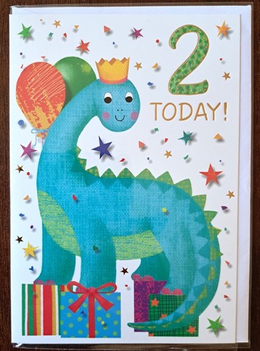 2 Today Birthday Card For Boys 2nd Birthday. 19x13cm | eBay UK