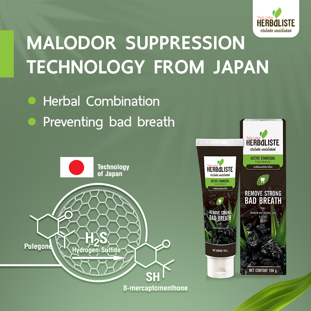 4X TWIN LOTUS Active Charcoal Toothpaste Herbaliste Thai Herbal Oral ...