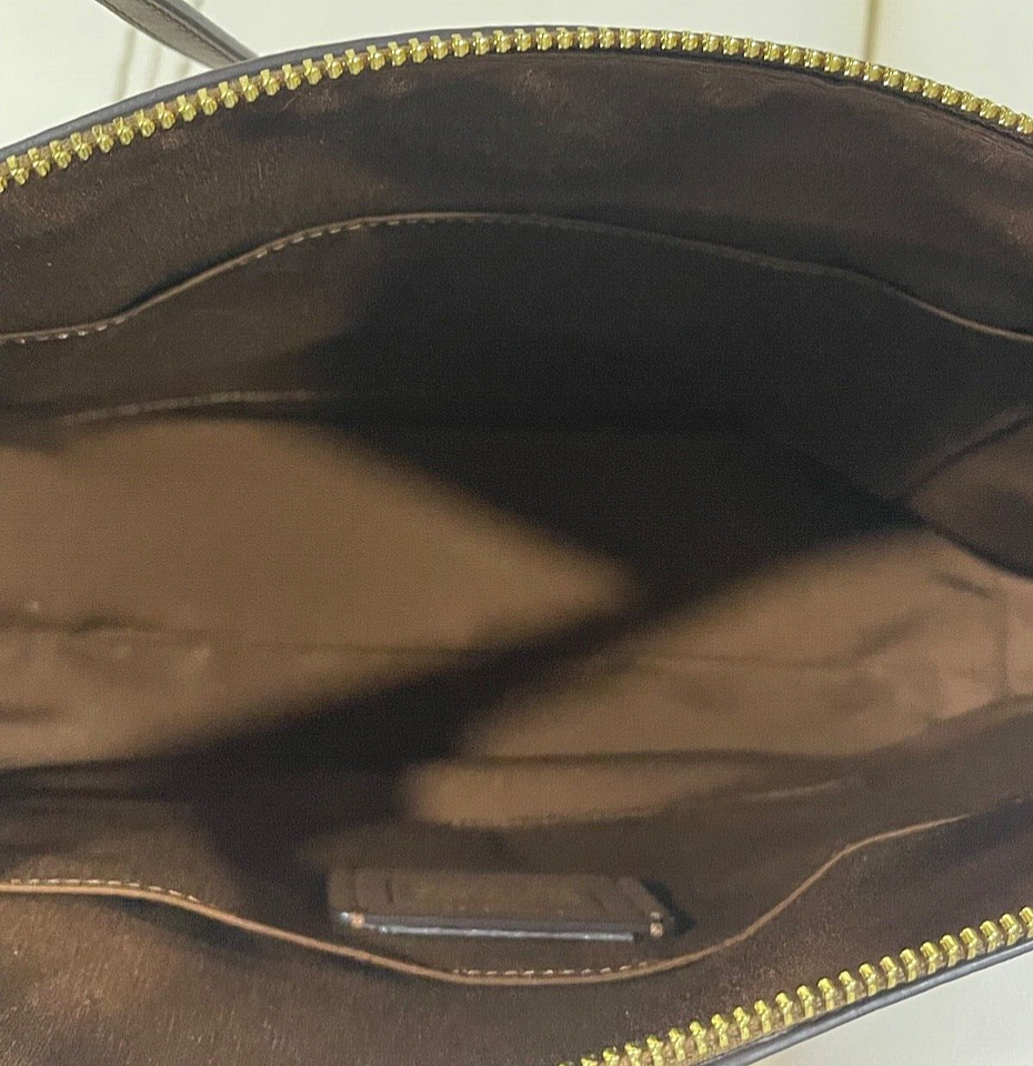 NWT COACH Signature Coated Canvas Zip Shoulder Tote Bag,/Saddle, 4455 ...